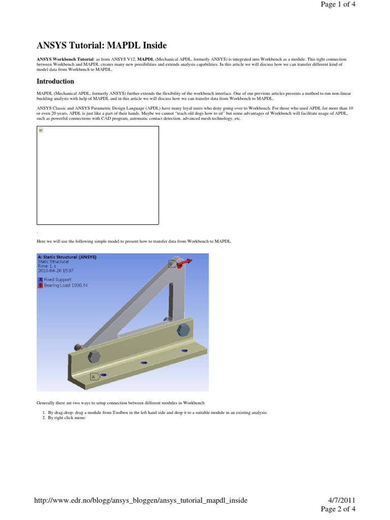 ANSYS Tutorial: MAPDL Inside | Download Free PDF | Finite Element Method | Computer Programming