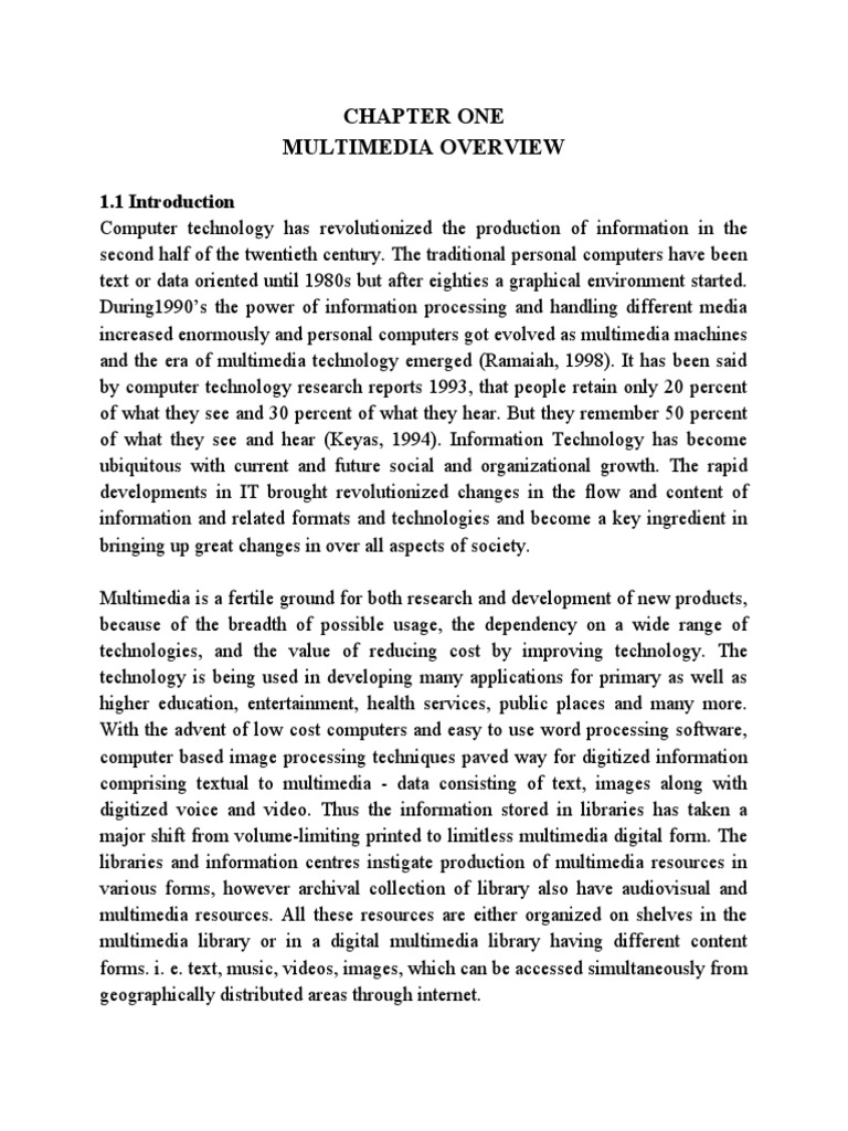 Introduction To Multimedia | PDF | Multimedia | Computer Keyboard