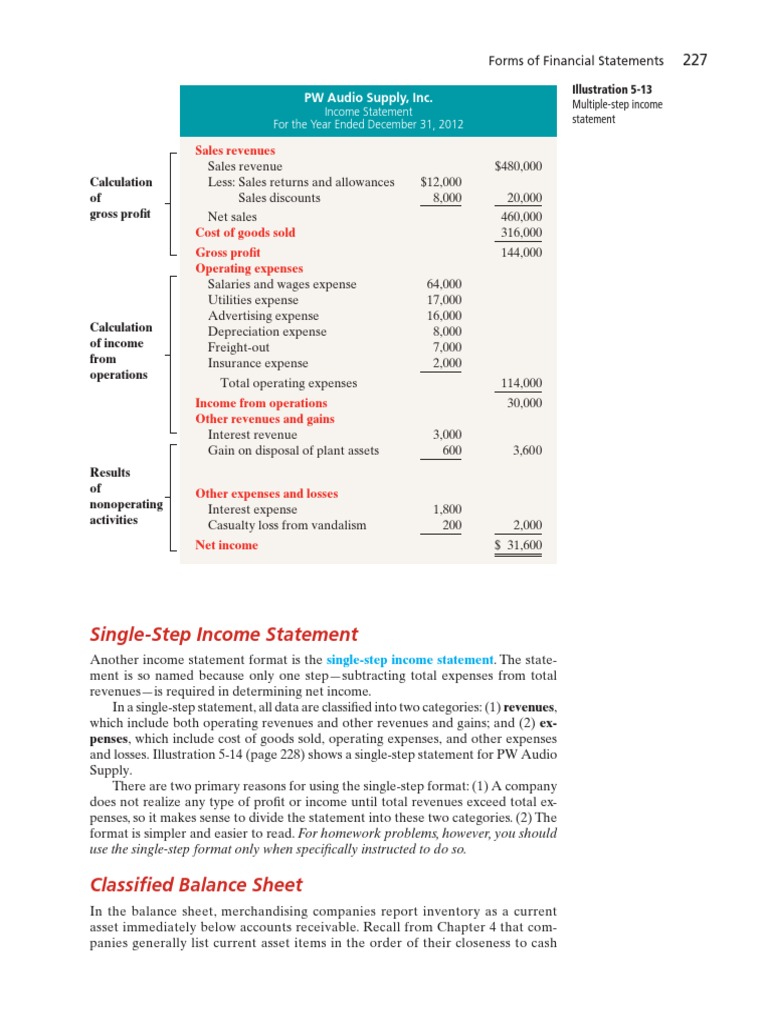Multiple Step | PDF | Income Statement | Expense