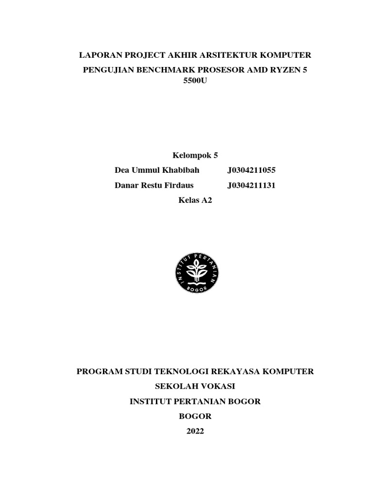 Laporan Project Akhir Arsitektur Komputer | PDF