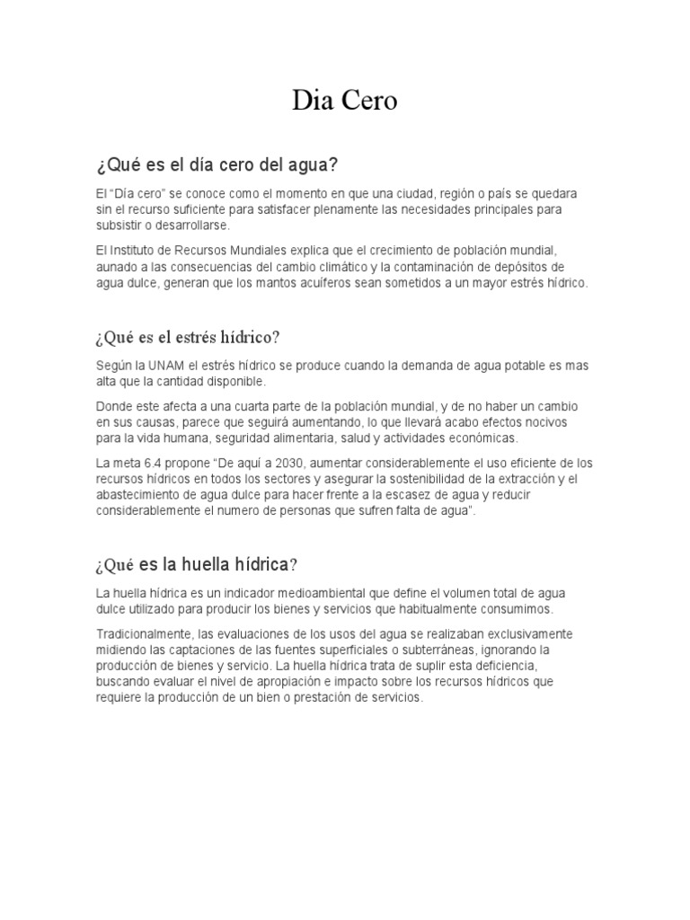 Día Cero: Crisis del Agua Potable | PDF | Escasez de agua | Agua