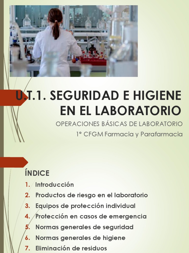 U.t.1. Seguridad e Higiene en El Laboratorio | PDF | Residuos | Laboratorios