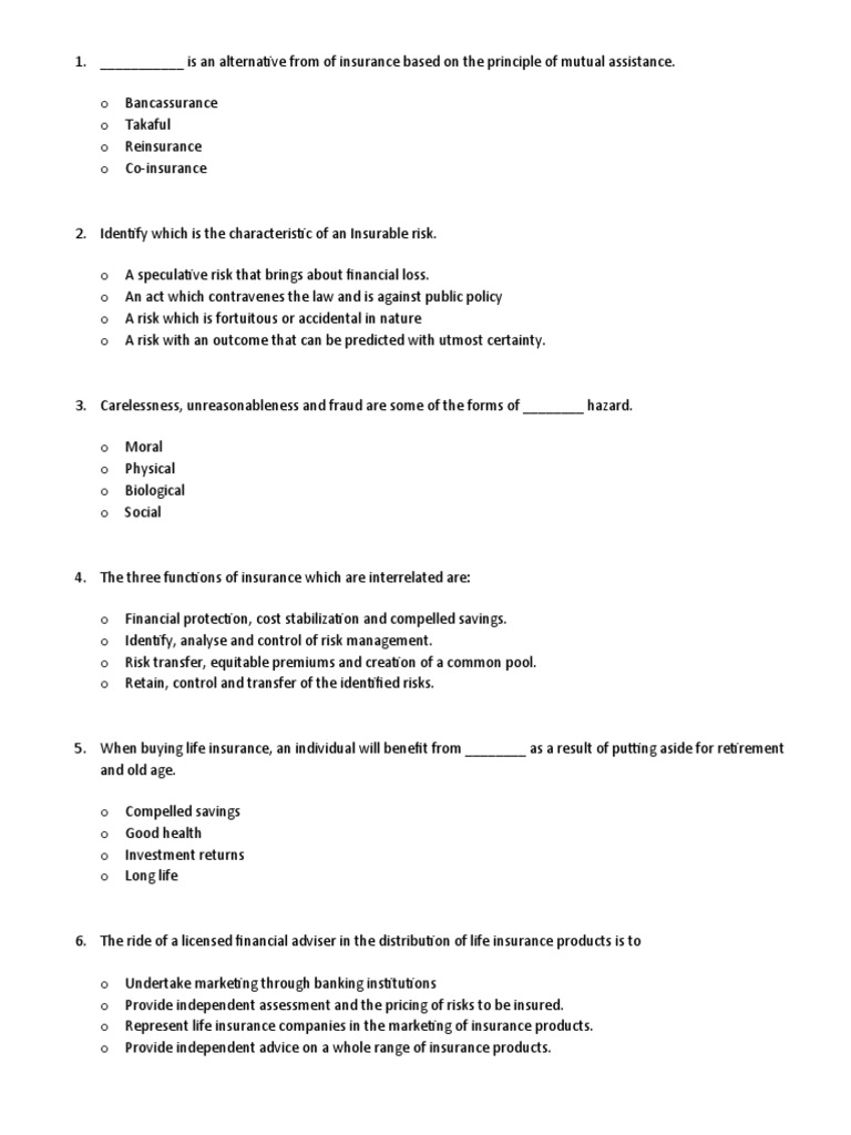 PCEIA Exam Paper | PDF | Insurance | Law Of Agency
