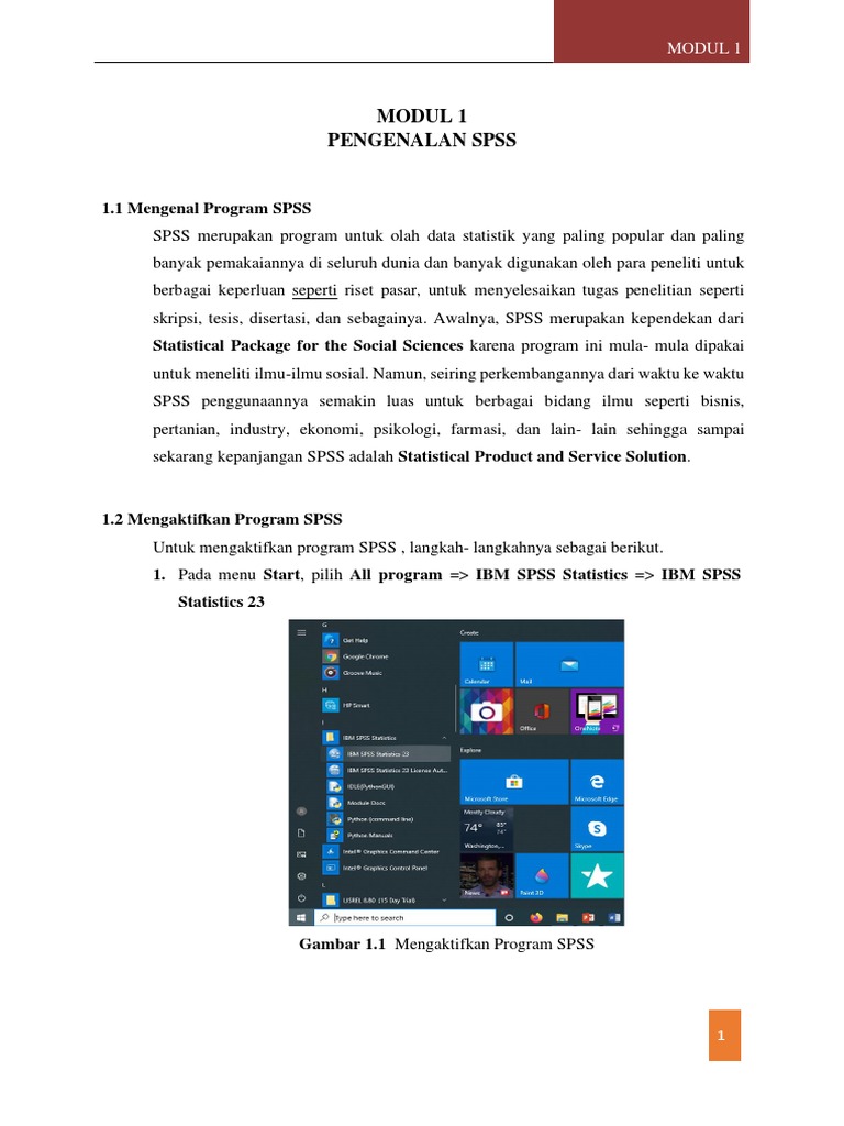 Modul 1 Pengenalan Spss | PDF