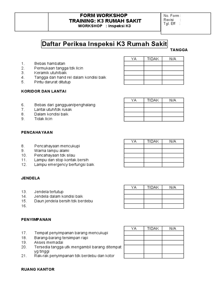 Form Inspeksi | PDF