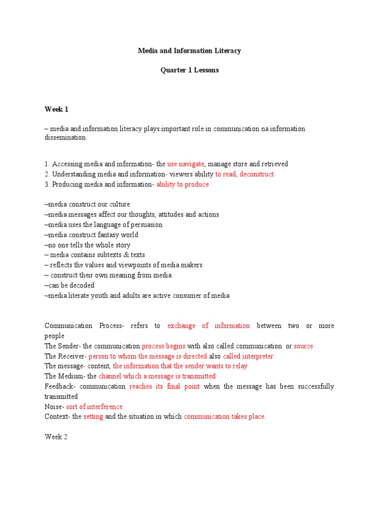 Understanding Media and Information Literacy | PDF | Mass Media | Media ...