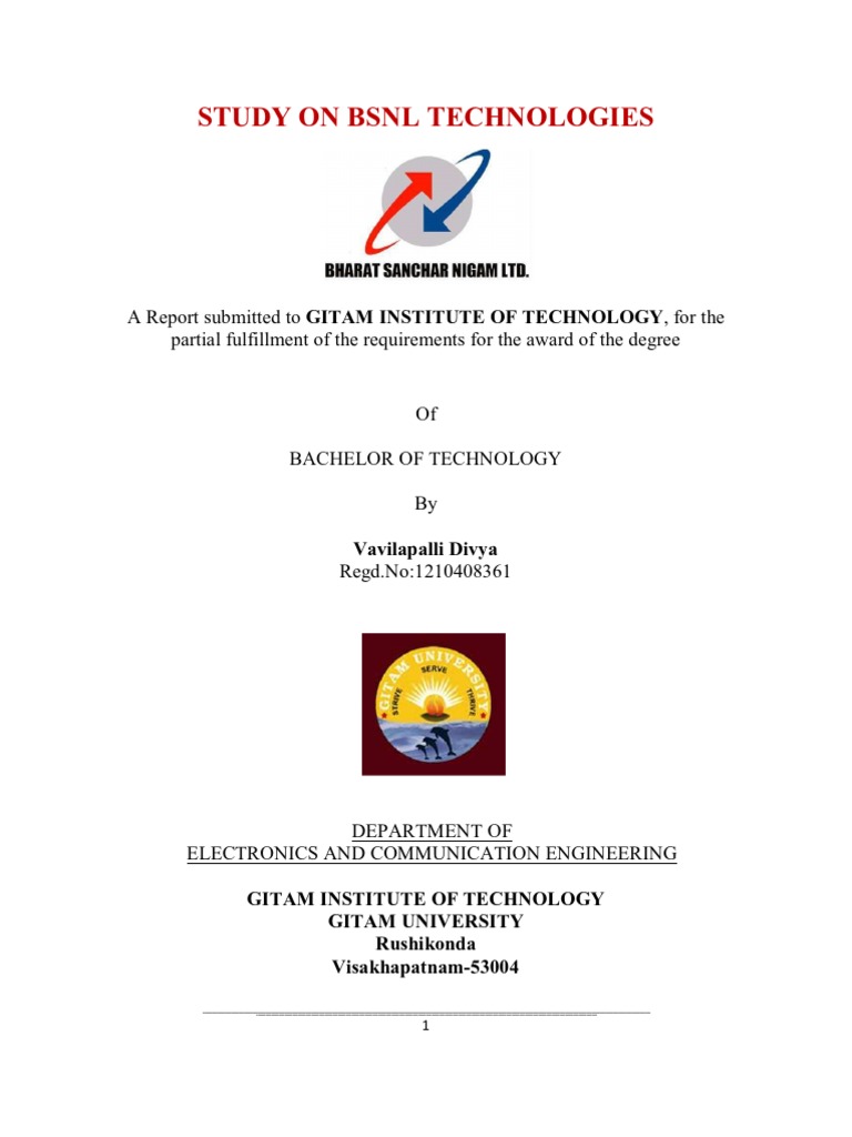 BSNL Training Report | PDF | Osi Model | Wi Max