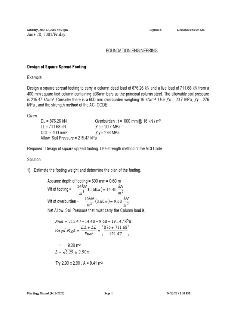 FDN Engg Manual (4-13-2022) | PDF | Pascal (Unit) | Materials