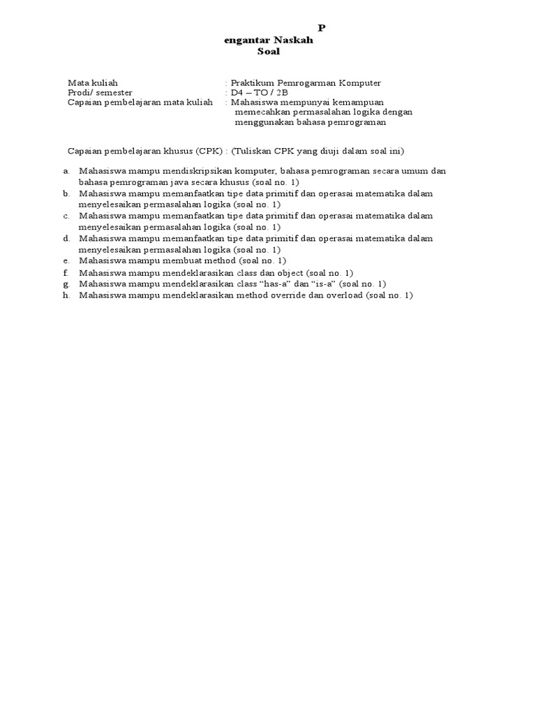 2 Senin Praktikum Pemrogarman Komputer 2B | PDF | Seni | Komputer