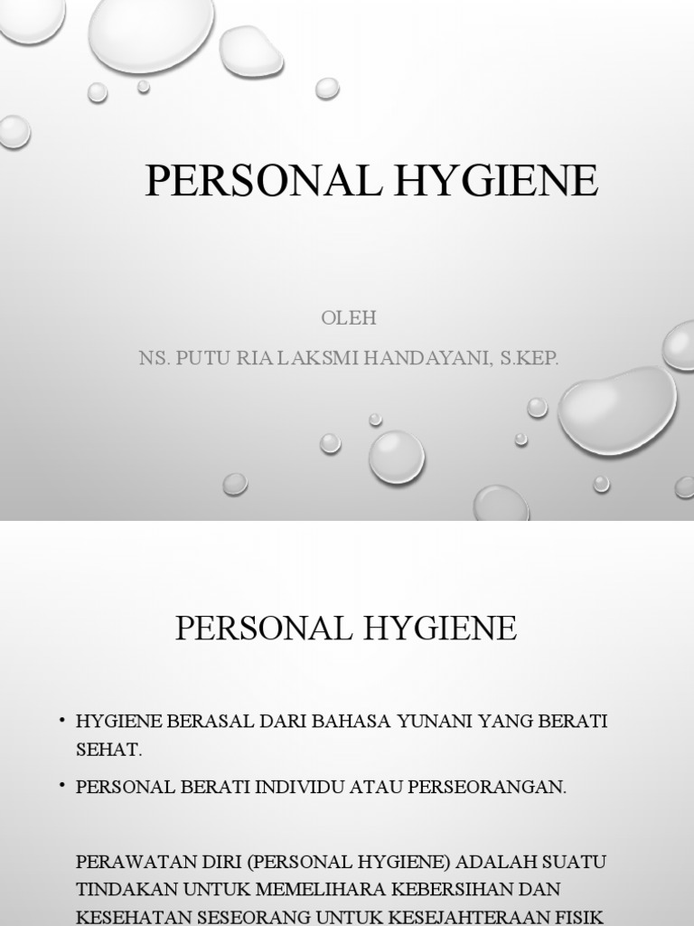 Personal Hygiene | PDF | Pengembangan Diri | Sains & Matematika