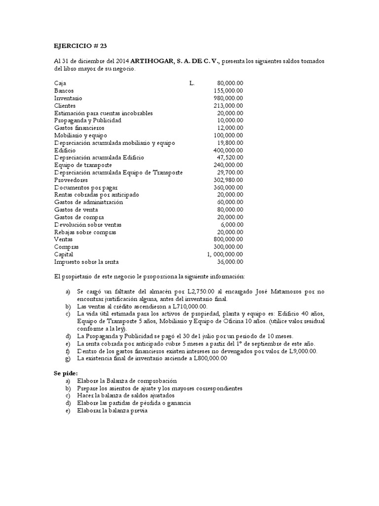 Ejercicio 23 | PDF | Servicios financieros | Economias