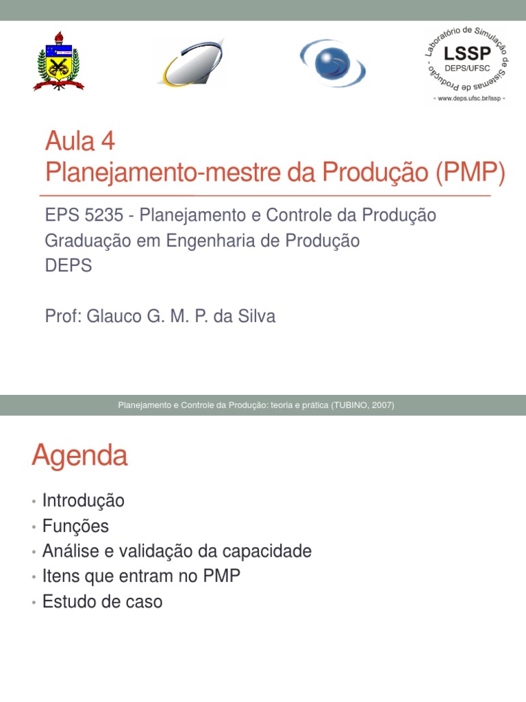 Aula4 Plano Mestre Da Produção Pdf Cadeia De Suprimentos Planejamento
