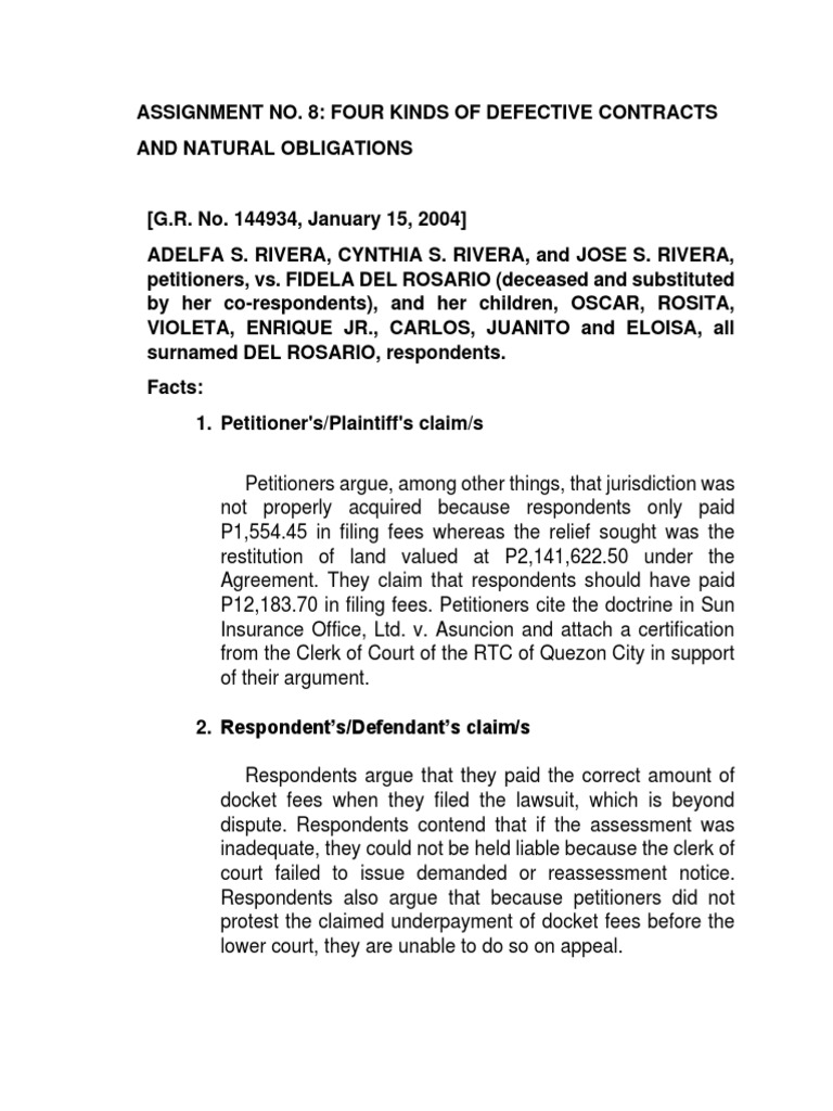 Jurisdiction Upheld Despite Alleged Deficiency in Filing Fees Paid ...