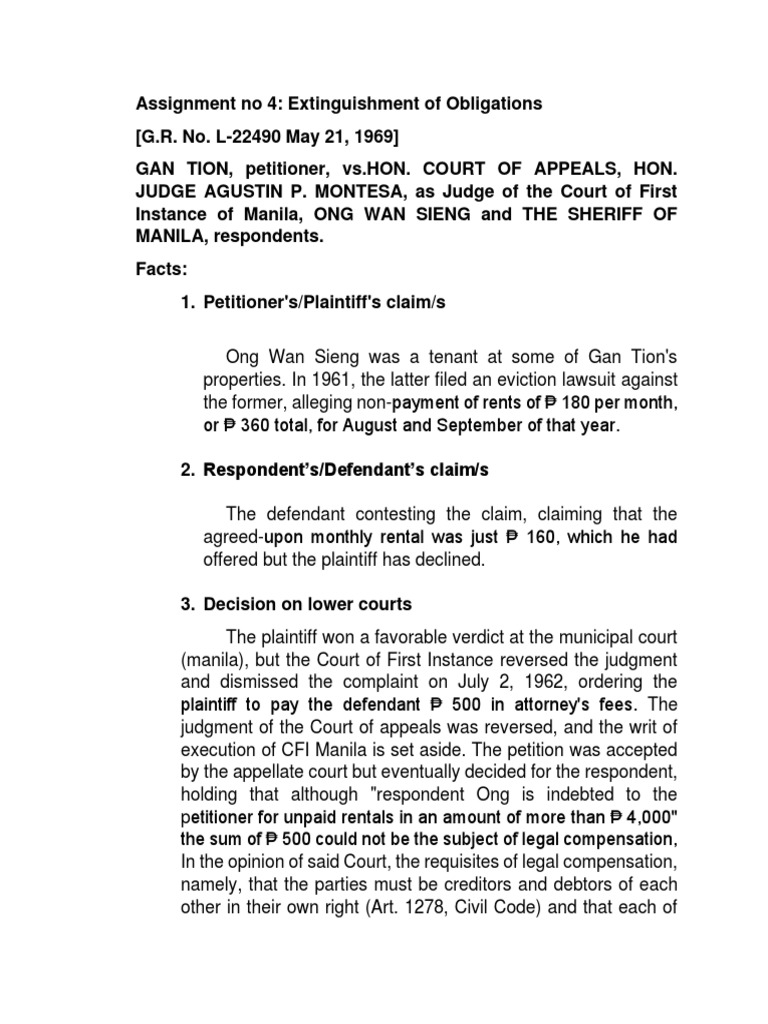 Gan Tion v. CA 28 SCRA 235 | PDF | Lawsuit | Judgment (Law)
