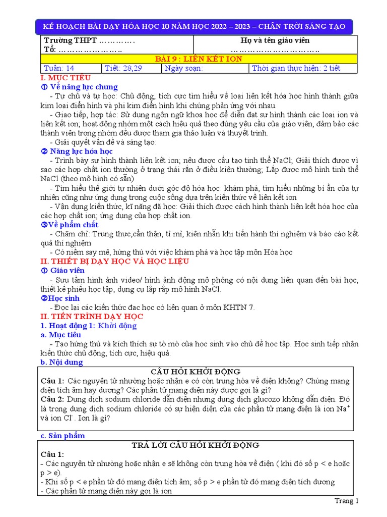 Hóa 10 - Hóa 10 - CTST | PDF