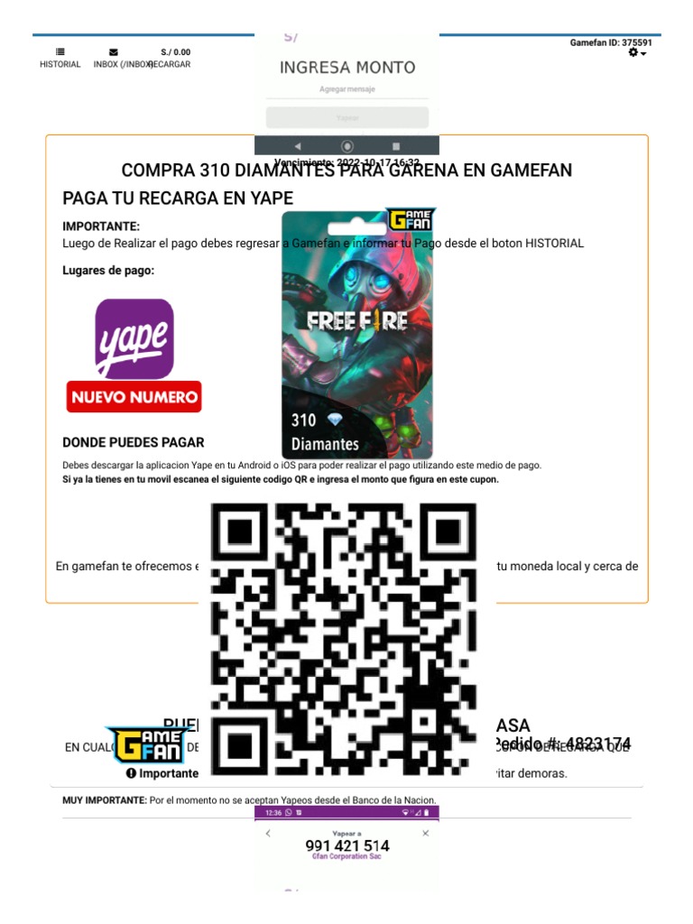 Comprar 310 Diamantes para en Peru - Gamefan | PDF | Cupón