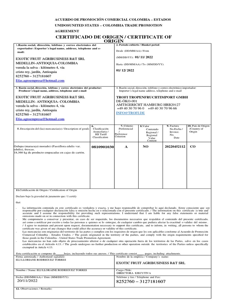 Certificado de Origen | PDF | Comercio