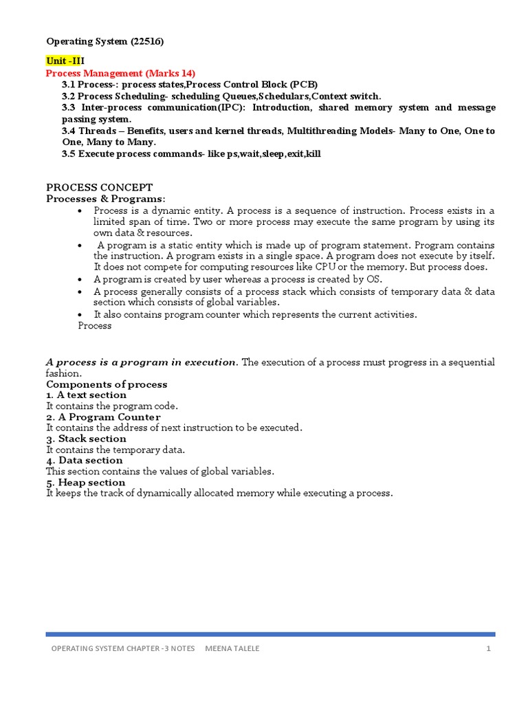 Osy Chapter 3 | PDF | Thread (Computing) | Process (Computing)