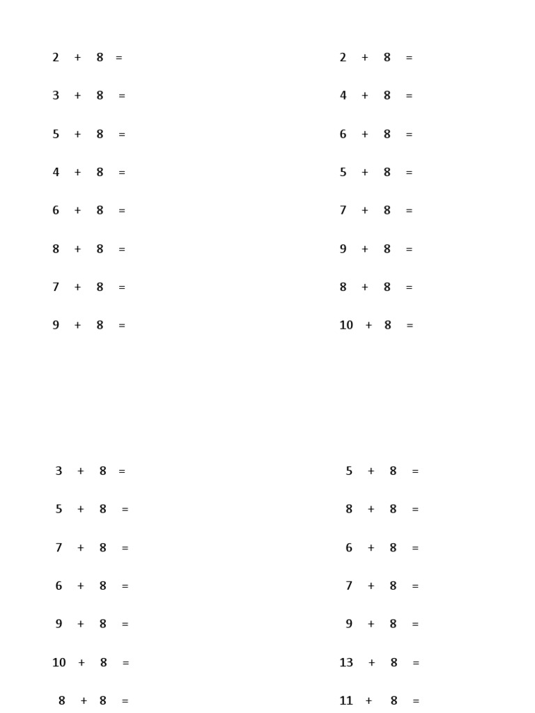 Kumon Add 8 | PDF