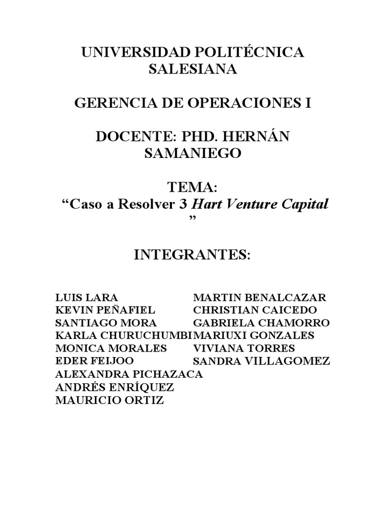Caso A Resolver 3 Hart Venture Capital 4243902 | PDF | Programación ...