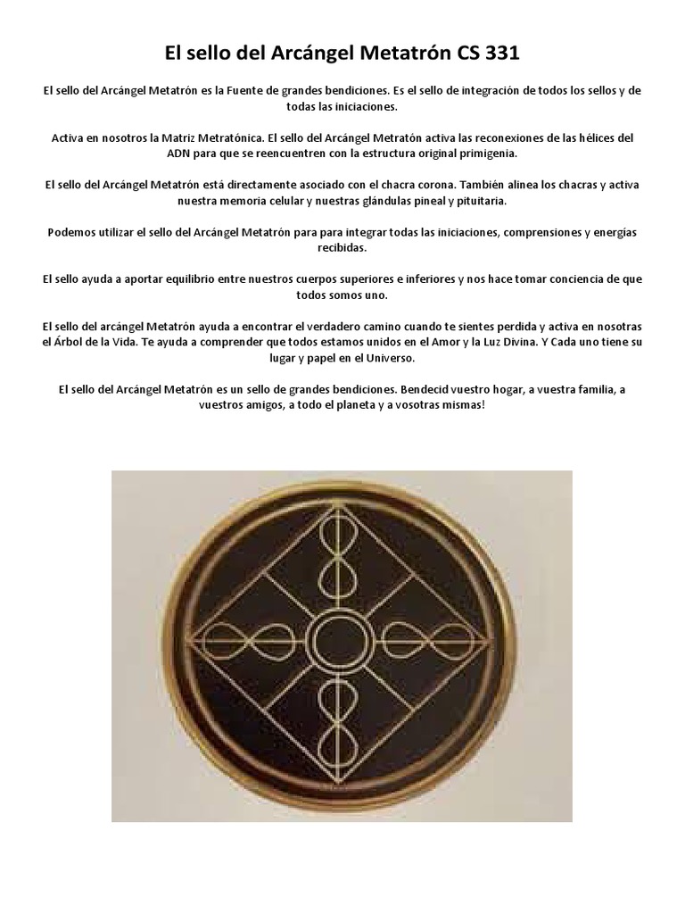 Sello del Arcángel Metatrón: Significado y Uso | PDF | Filosofía ...