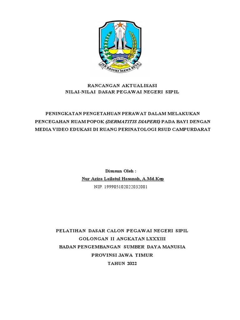 RANCANGAN AKTUALISASI - NUR AZIZA LAILATUL H Rev 1 Pak Bangun | PDF