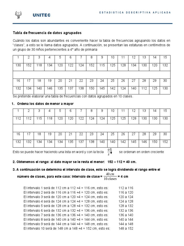 Tabla de Datos Agrupados 1 y 2 | PDF