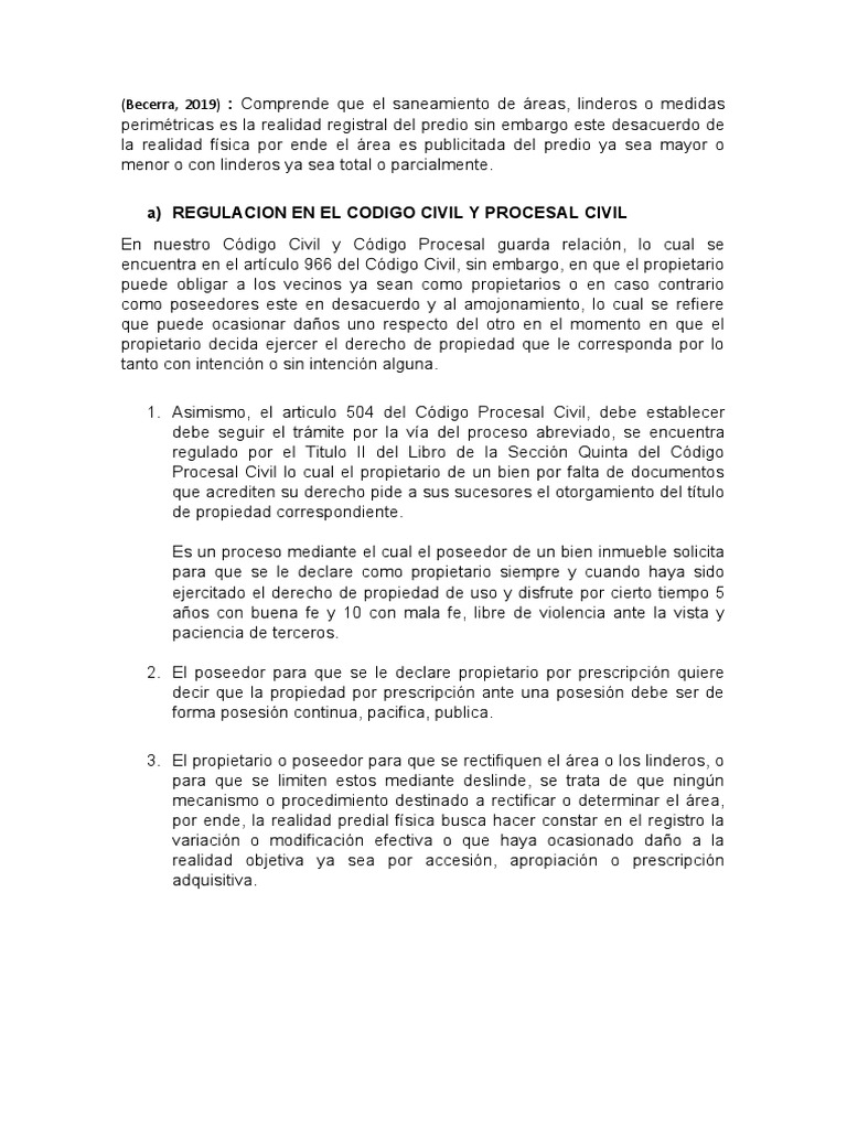 Yulissa-Saneamiento Linderos | PDF | Propiedad | Justicia