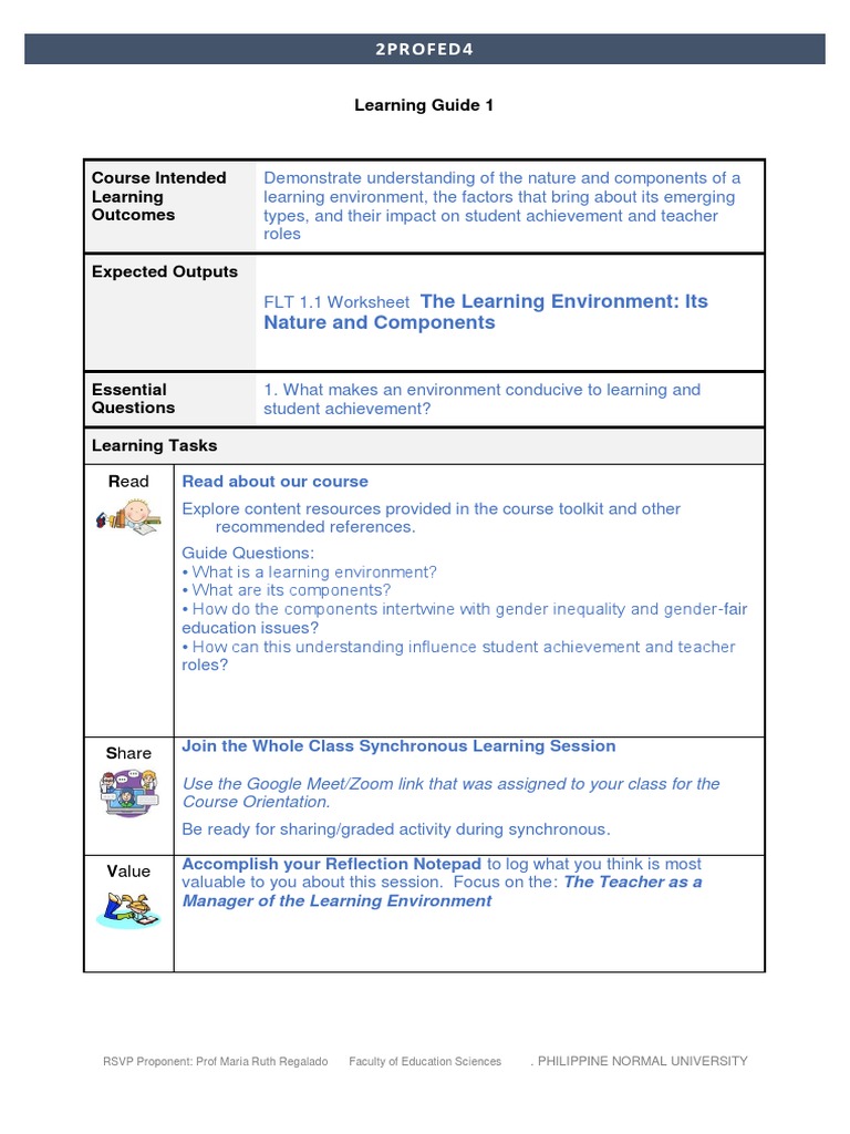 2PROFED04 - Learning Guide 1 | Download Free PDF | Learning | Teachers