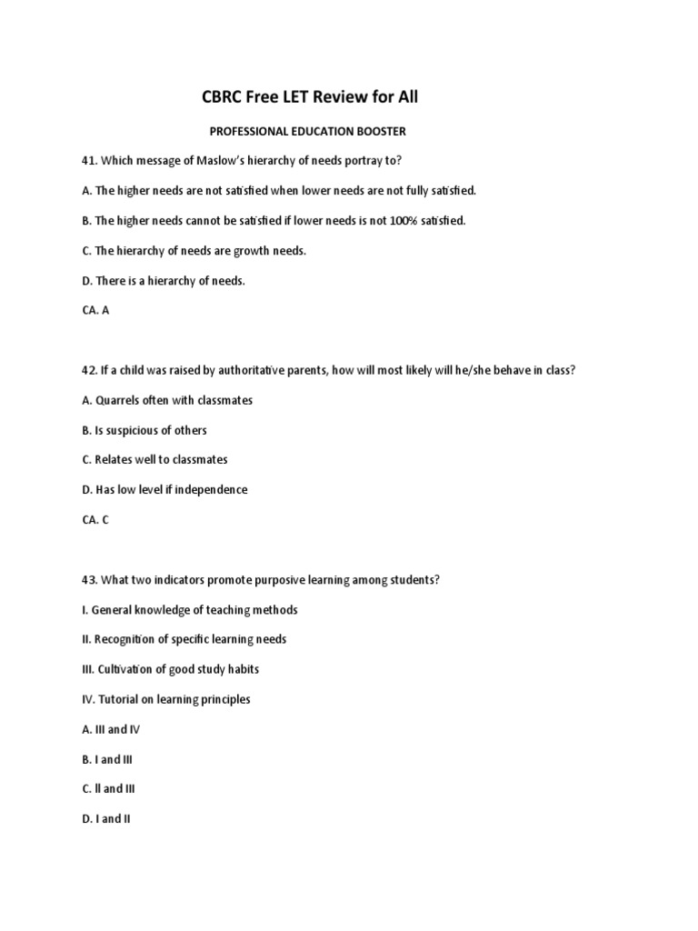 LET Review: Professional Education Booster | PDF | Learning | Teaching ...