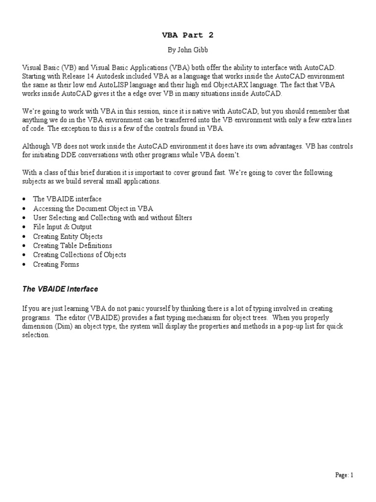 Vba Part 2 Pdf Visual Basic For Applications Auto Cad
