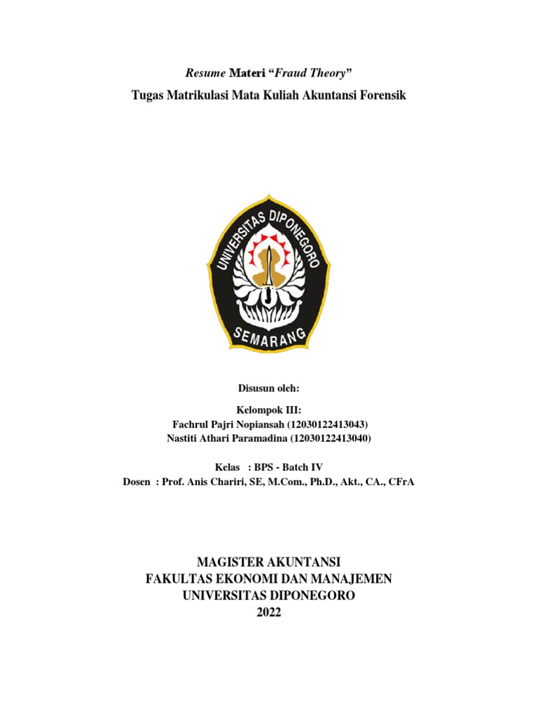 Kel 3 - Resume Fraud Theory | PDF