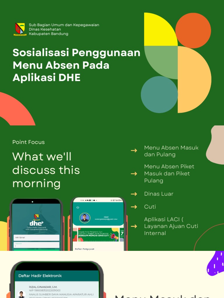 Bahan Tayang-Sosialisasi Penggunaan Menu Absen DHE | PDF