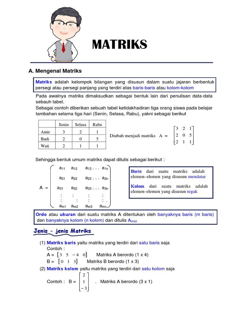 Konsep Dan Jenis-Jenis Matriks | PDF
