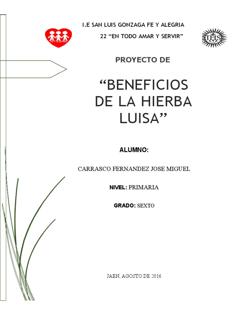 Idoc - Pub Proyecto de Investigacion Hierba Luisa | PDF
