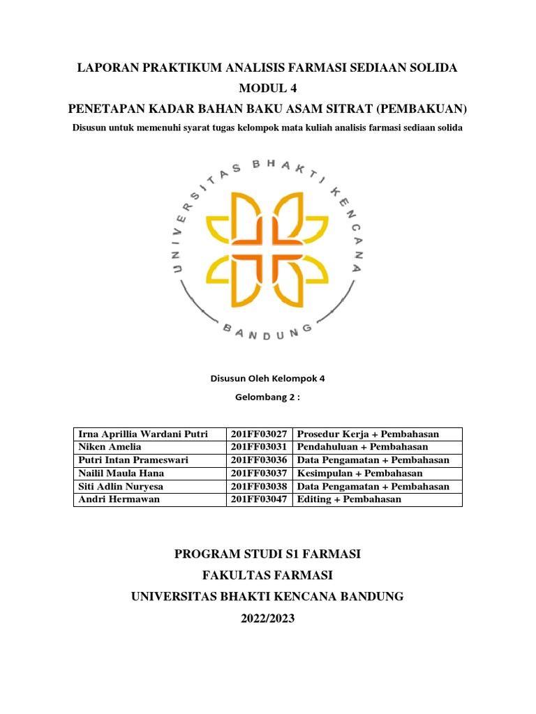 MODUL 4 Pembakuan NaOH - Kel 4 Gel 2 | PDF