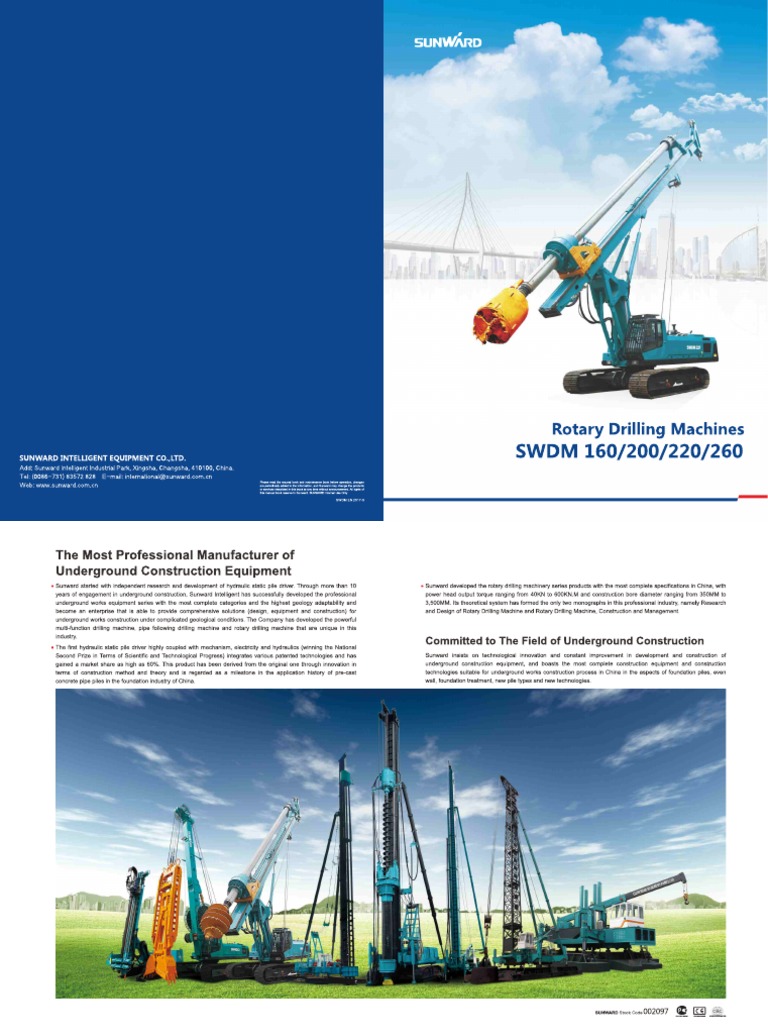 Sunward Piling Rig swdm160 | PDF