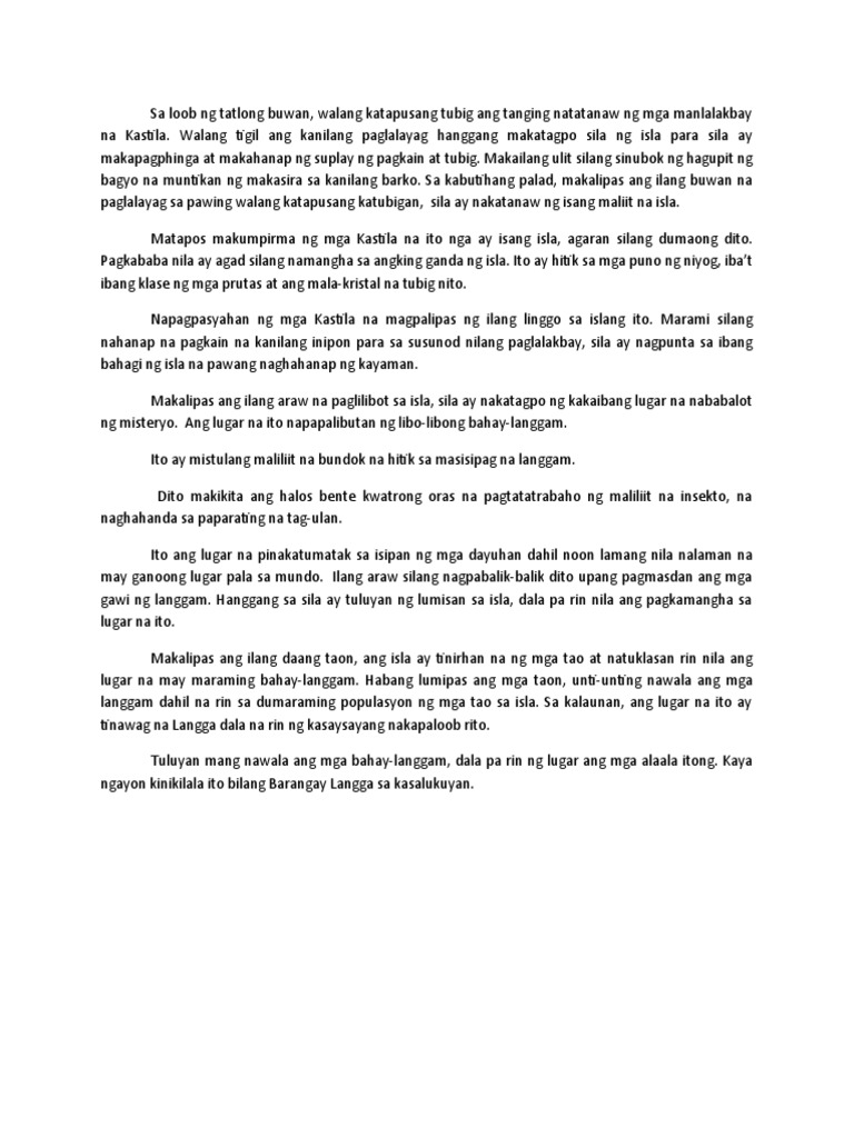 Alamat NG Langga | PDF