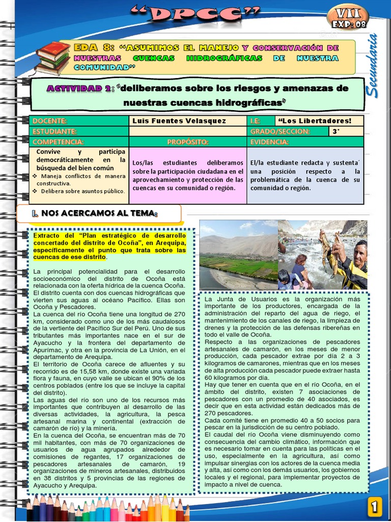 3° DPCC Ficha de Actividad 2 Eda 8 | PDF | Agua | Gobierno