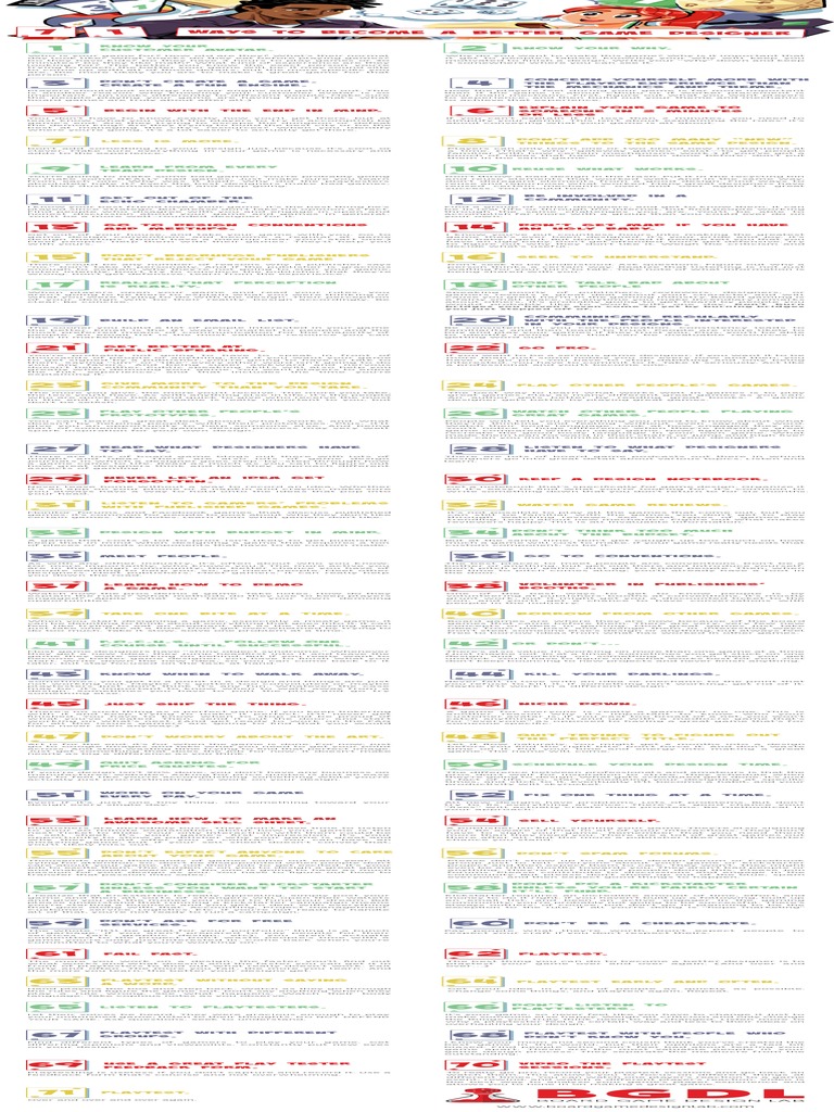 71 Ways To Become A Better Game Designer | PDF | Design | Kickstarter