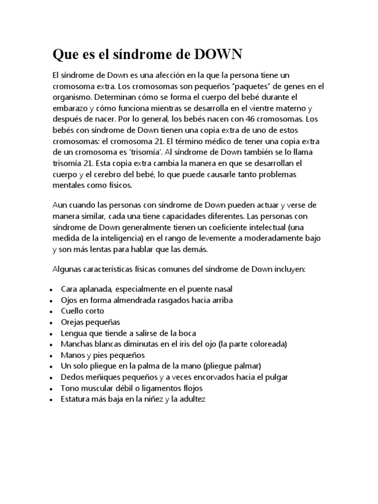 Que Es El Síndrome de DOWN | PDF | Síndrome de Down | El embarazo