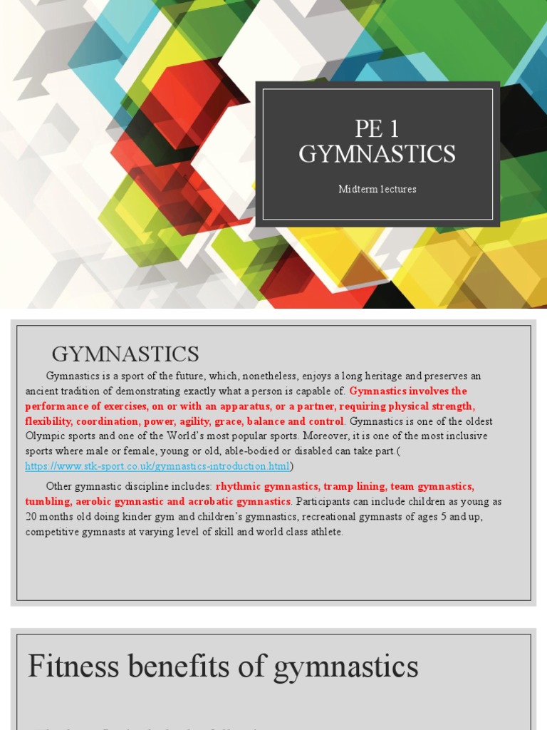 PE 1 History of Gymnastics Powerpoint | PDF | Gymnastics | Physical ...