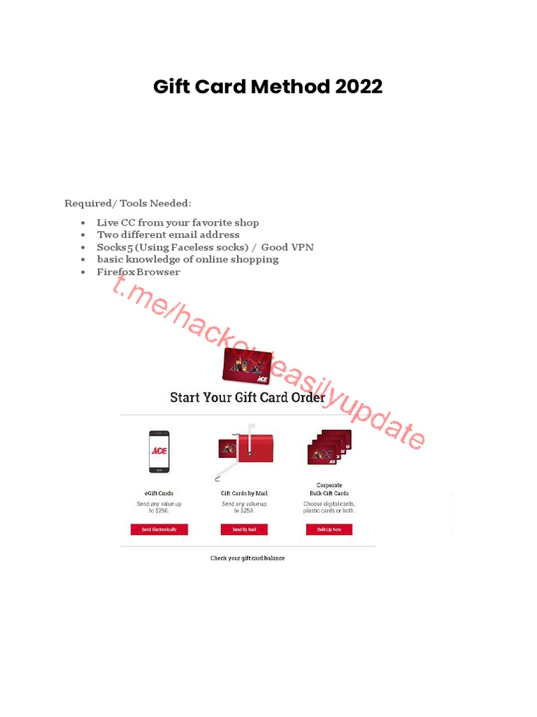 Gift Card Method 2022 | PDF