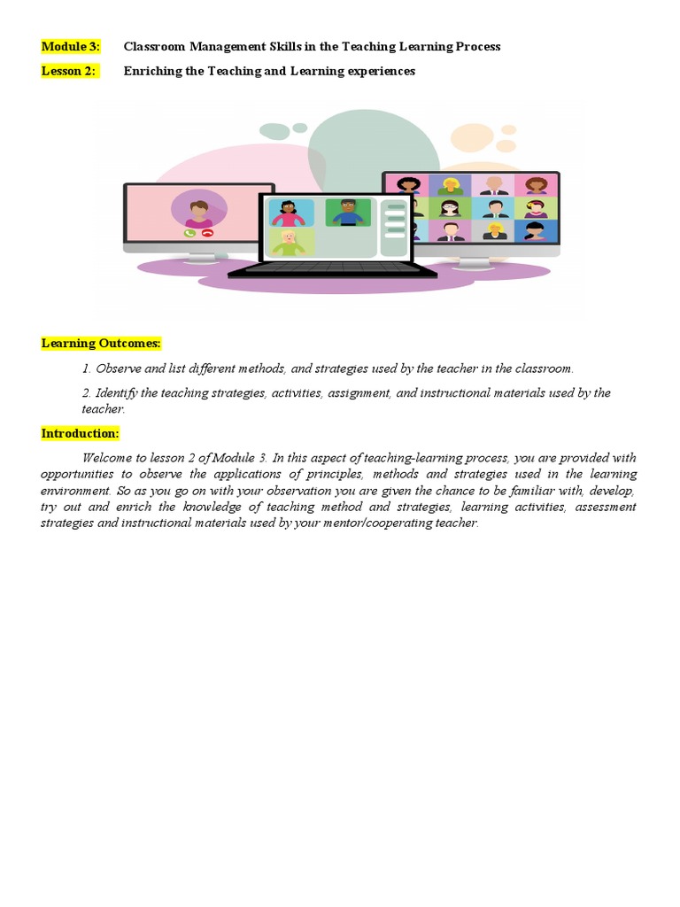 Module 3. Lesson 2 | Download Free PDF | Teaching Method | Learning
