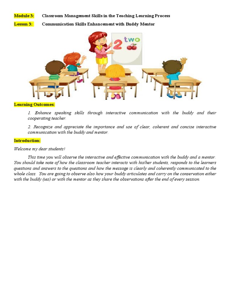 Classroom Communication Skills | PDF | Communication | Nonverbal ...