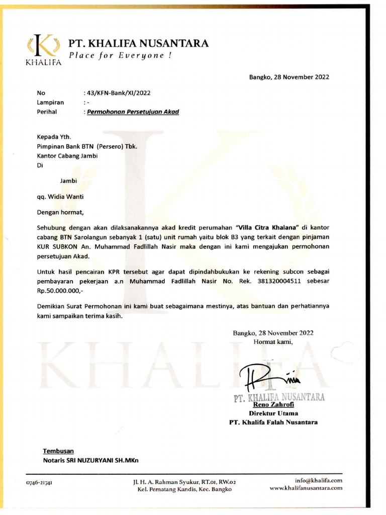 Surat Permohonan Akad | PDF