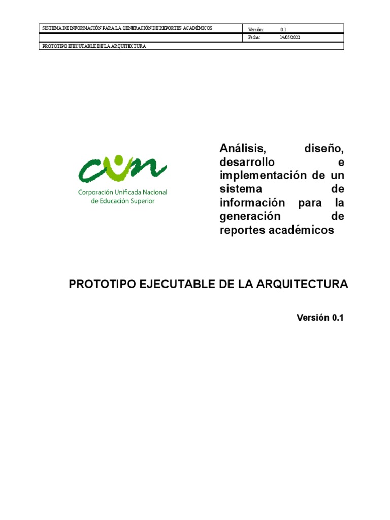 Prototipo Ejecutable de La Arquitectura-001 | PDF | Informática | Software