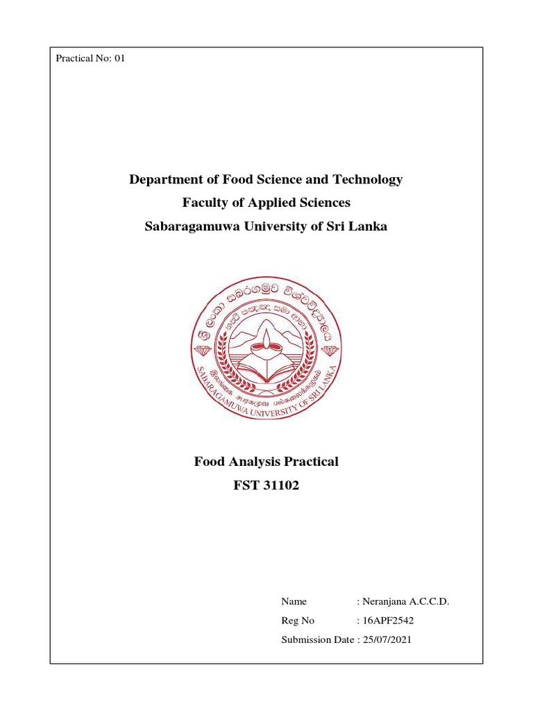 Report01 (Dileepa) | PDF | Foods | Water