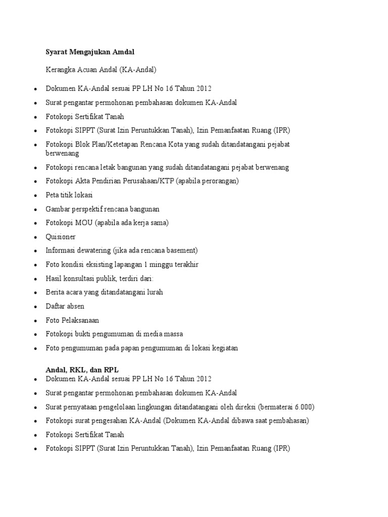 Syarat Mengajukan Amdal | PDF