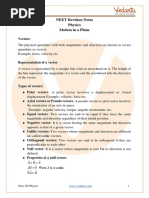 Class 11 Physics: Motion in a Plane Notes | PDF | Euclidean Vector ...